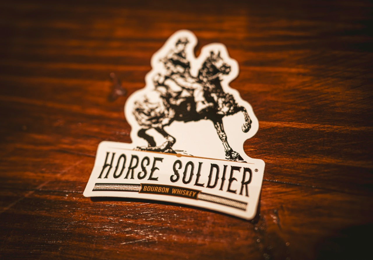 HSB Sticker | White | Horse Soldier Bourbon